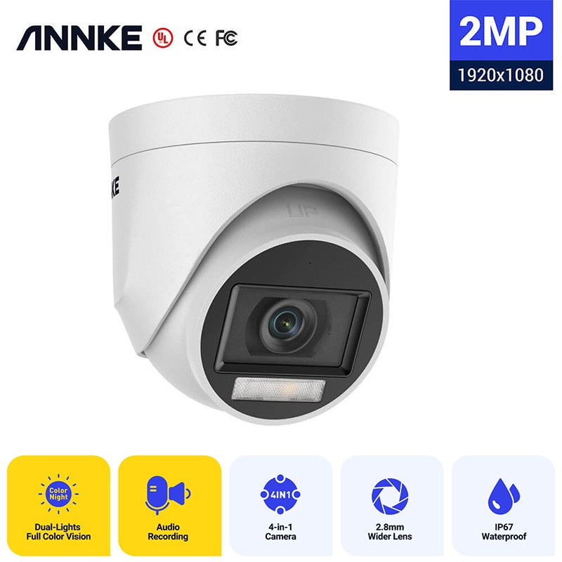 ANNKE CT1GU 2.8mm Dual Light and Built-in Microphone NightChroma dome ...